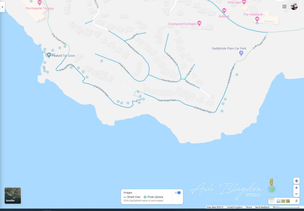 Create Blue Line on Google Street View - Ash Blagdon 360º Photography
